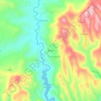 Pit-os topographic map, elevation, terrain