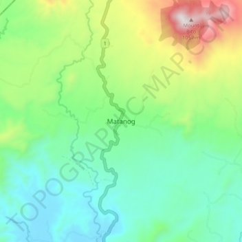 Matanog topographic map, elevation, terrain