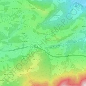 Point topographic map, elevation, terrain