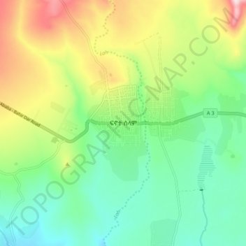 Finote Selam topographic map, elevation, terrain