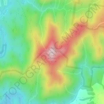 Mount Walker topographic map, elevation, terrain