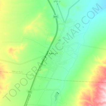 Deir Atiyah topographic map, elevation, terrain