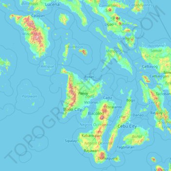 Capiz topographic map, elevation, terrain