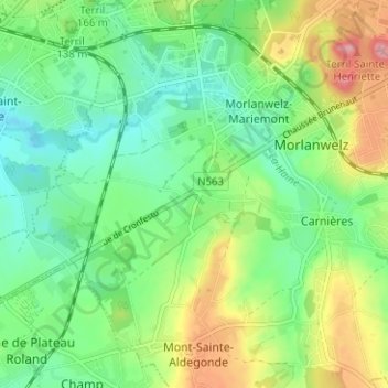 Les Trois Arbres topographic map, elevation, terrain