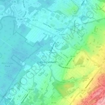 Westville topographic map, elevation, terrain