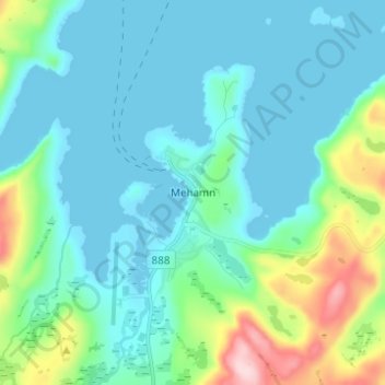 Mehamn topographic map, elevation, terrain