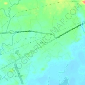 Pangi topographic map, elevation, terrain