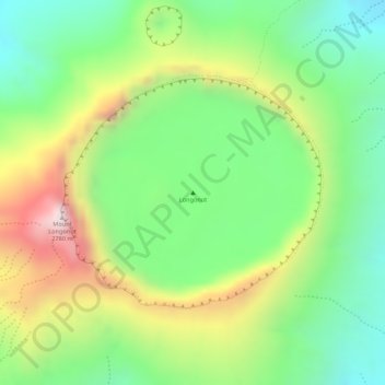 Longonot topographic map, elevation, terrain