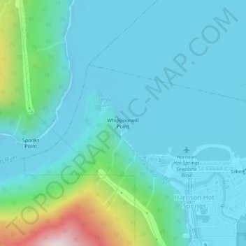 Whippoorwill Point topographic map, elevation, terrain