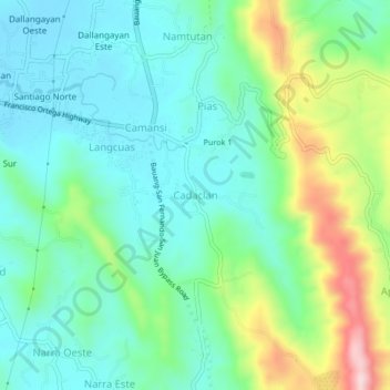Cadaclan topographic map, elevation, terrain