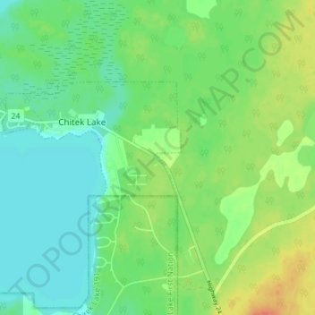 Chitek Lake topographic map, elevation, terrain