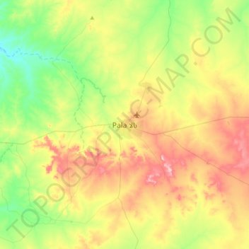 Pala topographic map, elevation, terrain
