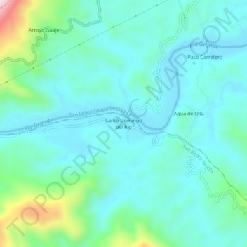 Santo Domingo del Río topographic map, elevation, terrain