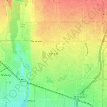 Sun City topographic map, elevation, terrain