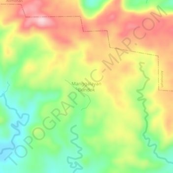 Manggalayan Bundok topographic map, elevation, terrain