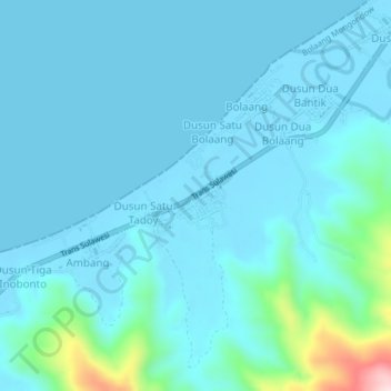 Dusun Dua Tadoy topographic map, elevation, terrain
