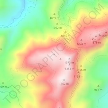 Cerro de las Lomas topographic map, elevation, terrain