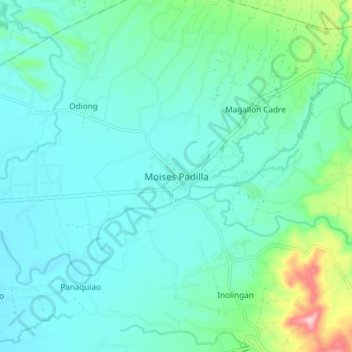Moises Padilla topographic map, elevation, terrain