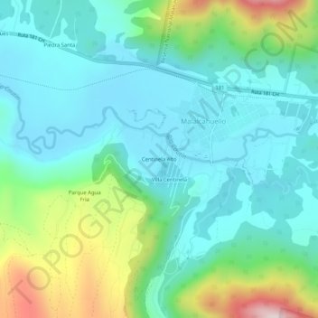 Centinela Alto topographic map, elevation, terrain