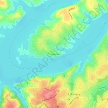 Point Venture topographic map, elevation, terrain