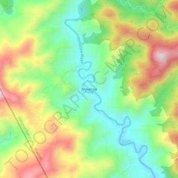 Minanga topographic map, elevation, terrain