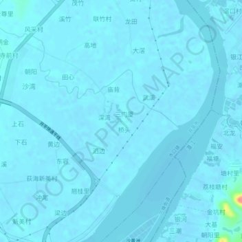 Qiaoxicun topographic map, elevation, terrain