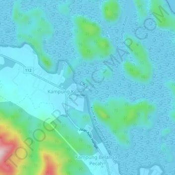 Kilim Jetty topographic map, elevation, terrain