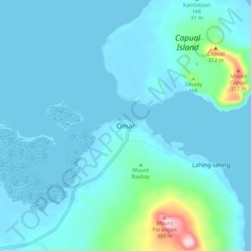 Omar topographic map, elevation, terrain