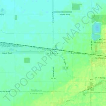 North Baltimore topographic map, elevation, terrain