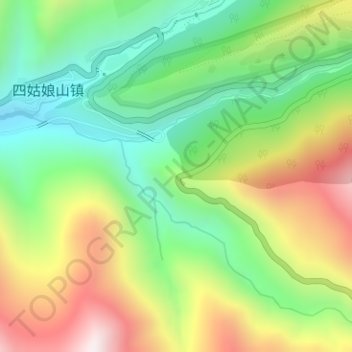 猫鼻梁观景台 topographic map, elevation, terrain