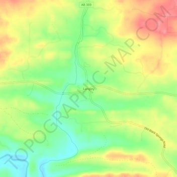 Langley topographic map, elevation, terrain