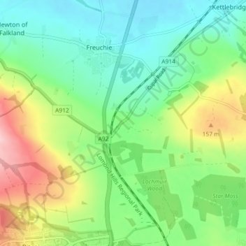 Muirhead topographic map, elevation, terrain