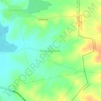 Bangarupalyam topographic map, elevation, terrain