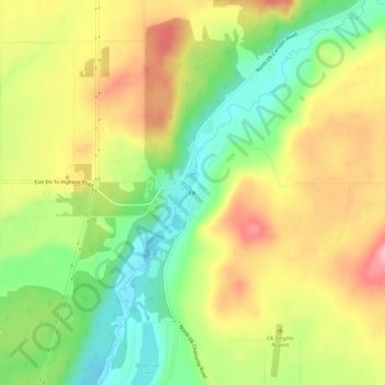Elk topographic map, elevation, terrain