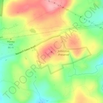 Lyme Highest Point topographic map, elevation, terrain
