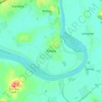 Rodley topographic map, elevation, terrain