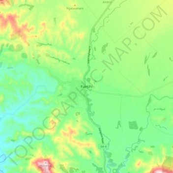 Raetihi topographic map, elevation, terrain