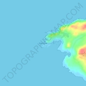 Malin Head topographic map, elevation, terrain