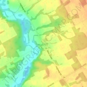 Walsingham topographic map, elevation, terrain