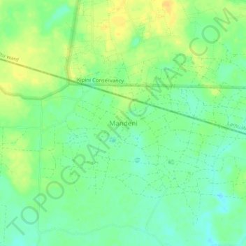 Mandeni topographic map, elevation, terrain
