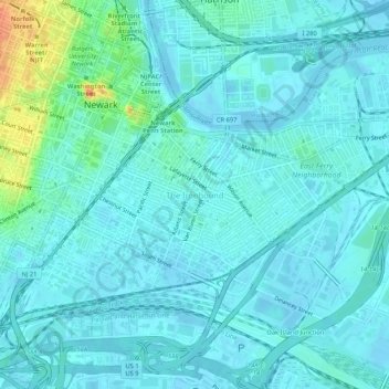 The Ironbound topographic map, elevation, terrain