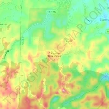 Comunidad Riley Crespo topographic map, elevation, terrain