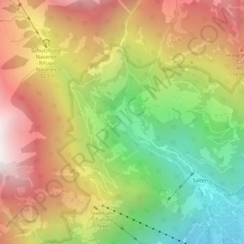 Cascata topographic map, elevation, terrain