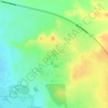 Tindal topographic map, elevation, terrain