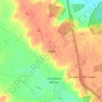 Upton topographic map, elevation, terrain