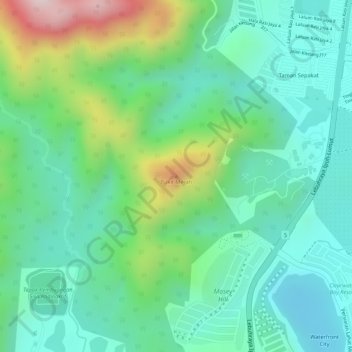 Bukit Merah topographic map, elevation, terrain