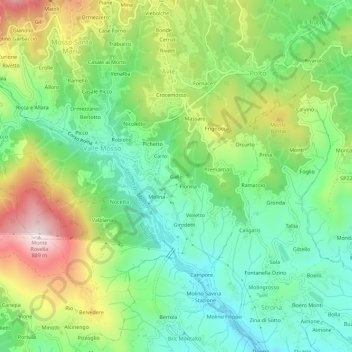 Gallo topographic map, elevation, terrain