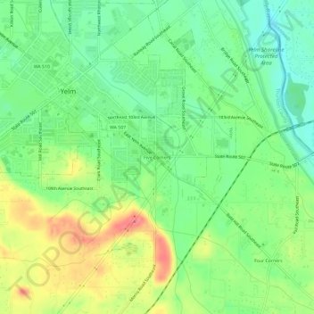 Five Corners topographic map, elevation, terrain