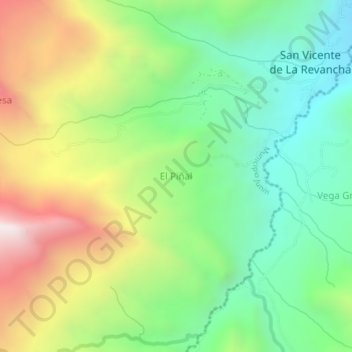 El Piñal topographic map, elevation, terrain