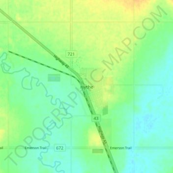 Hythe topographic map, elevation, terrain